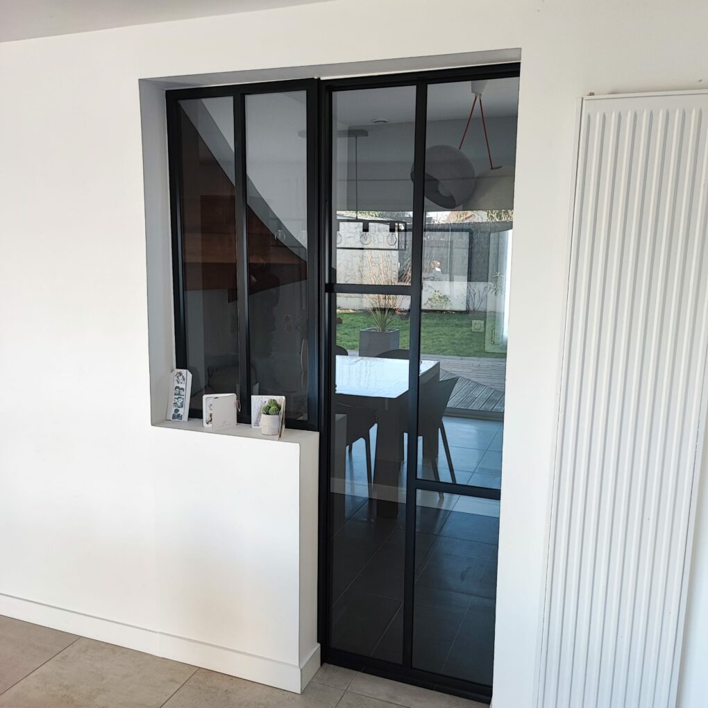 Verrière fixe avec porte coulissante - AB Verrière